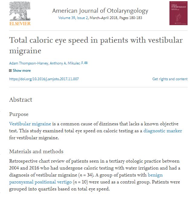 Migraine Awareness - Caloric Eye Speed - The American Institute of ...